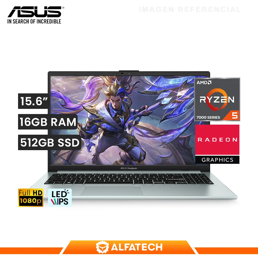 LAPTOP ASUS VIVOBOOK GO E1504FA-NJ545 AMD RYZEN 5 7520U 16GB RAM 512GB ...